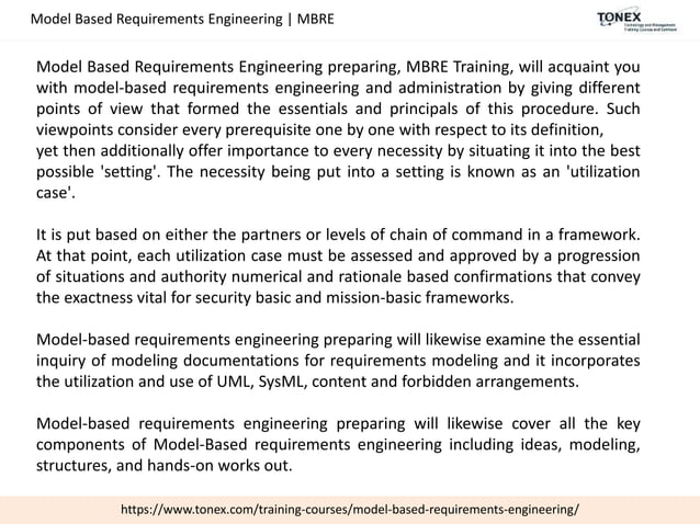 Model Based Requirements Engineering (MBRE) | PPT