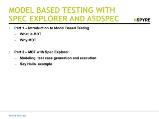 Hands-on Experience Model based testing with spec explorer | PPT