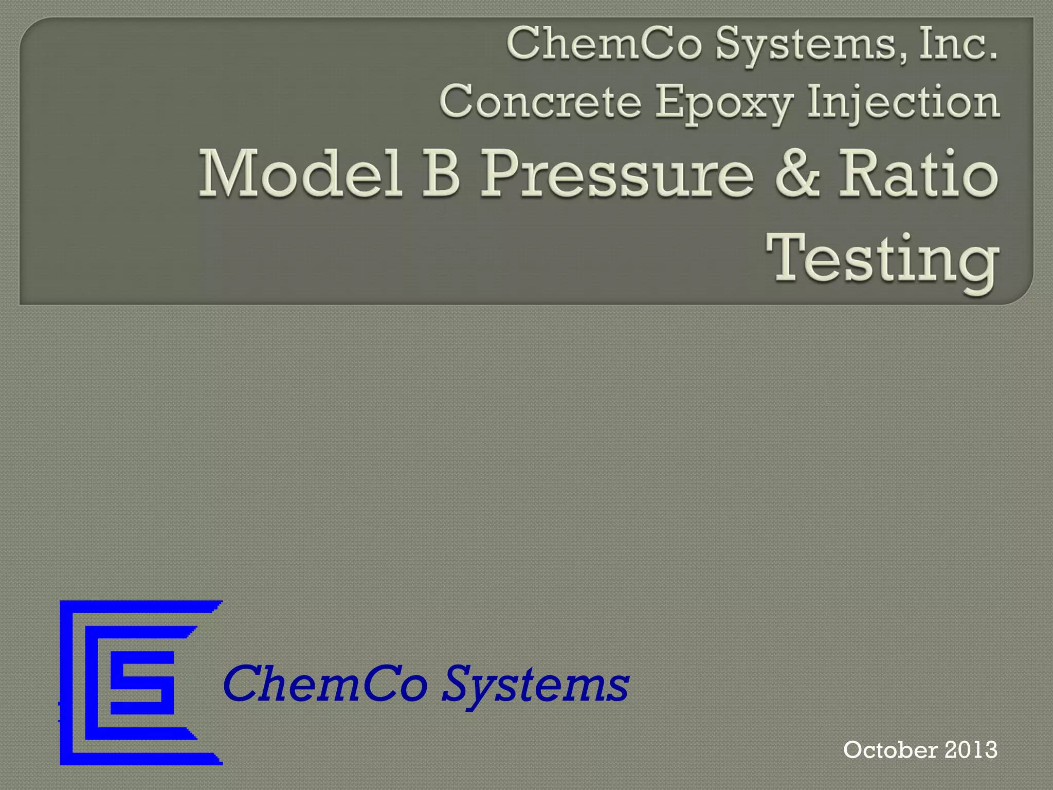 ChemCo Systems Model B Pressure Ratio Test | PDF