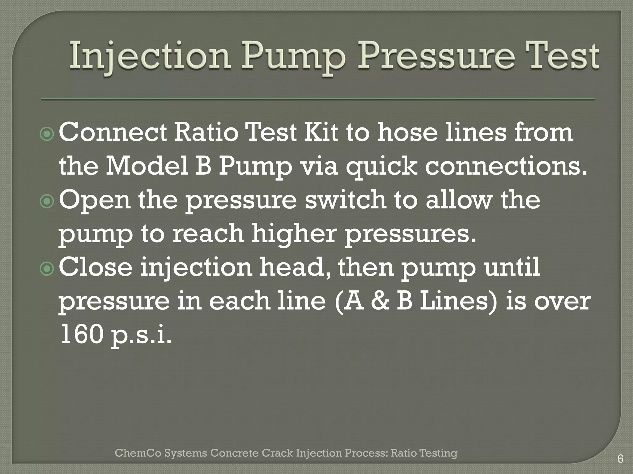 ChemCo Systems Model B Pressure Ratio Test | PDF