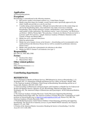 Model Breastfeeding Policy | PDF