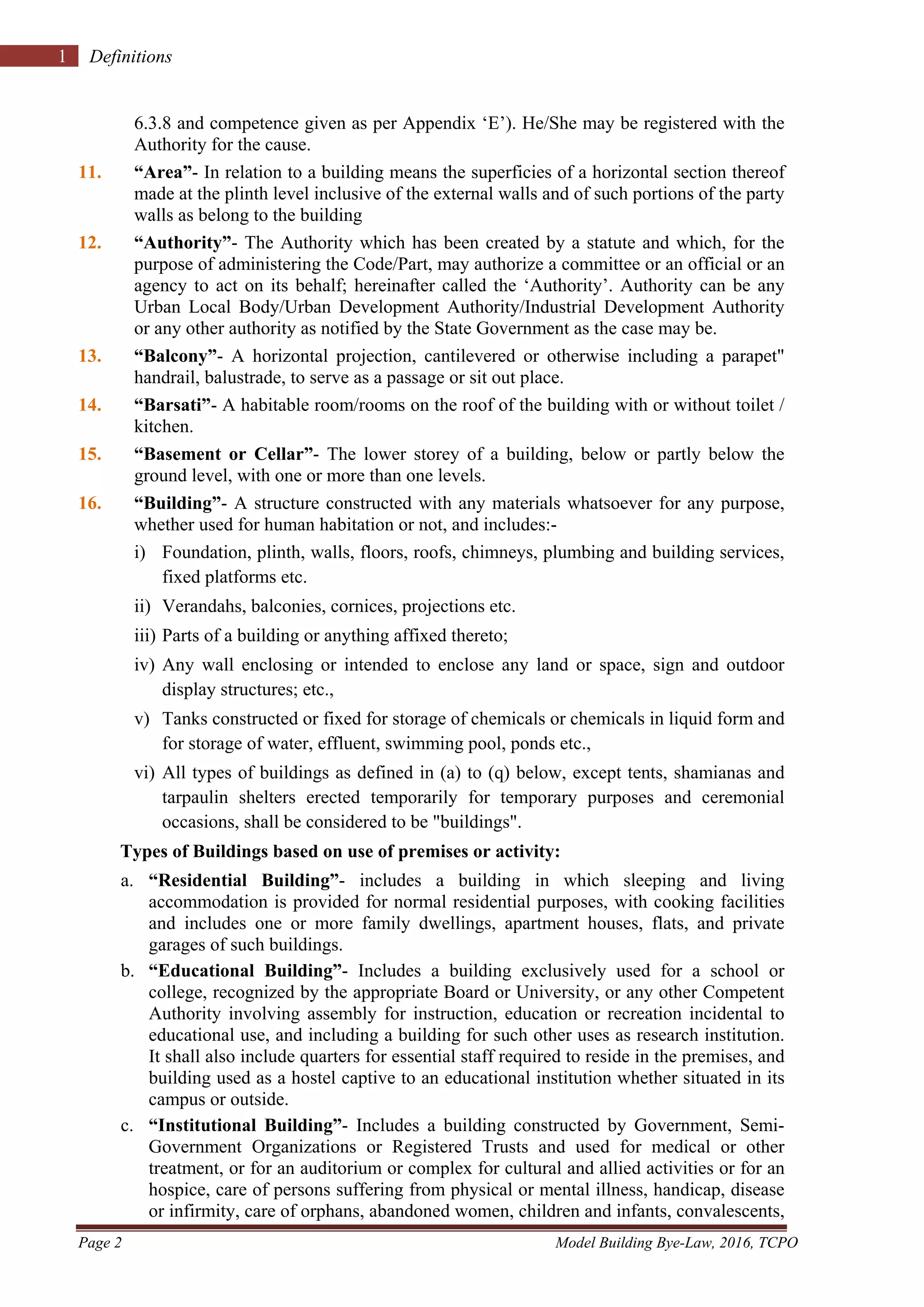 Model building bye laws 2016 | PDF