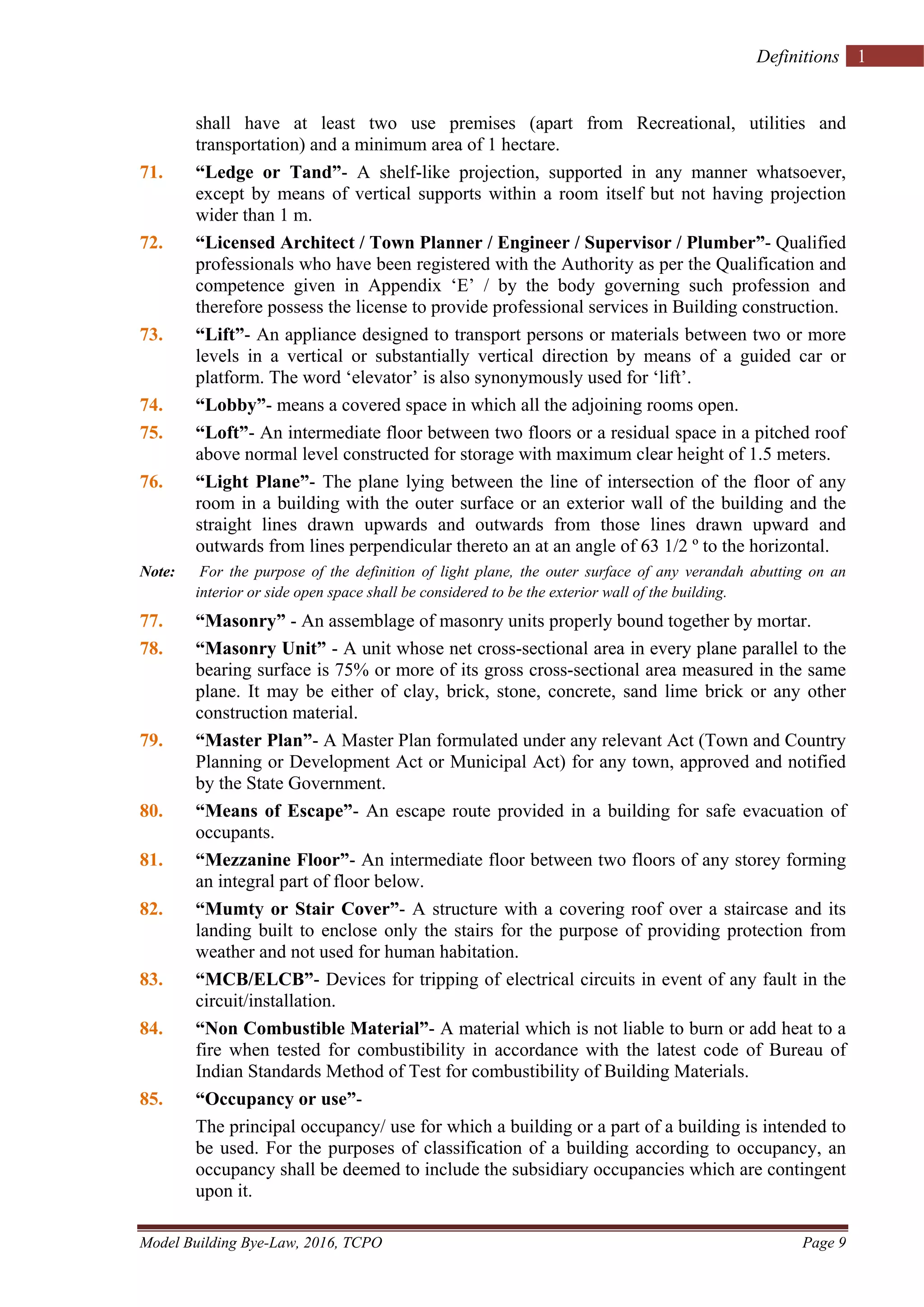 Model building bye laws 2016 | PDF