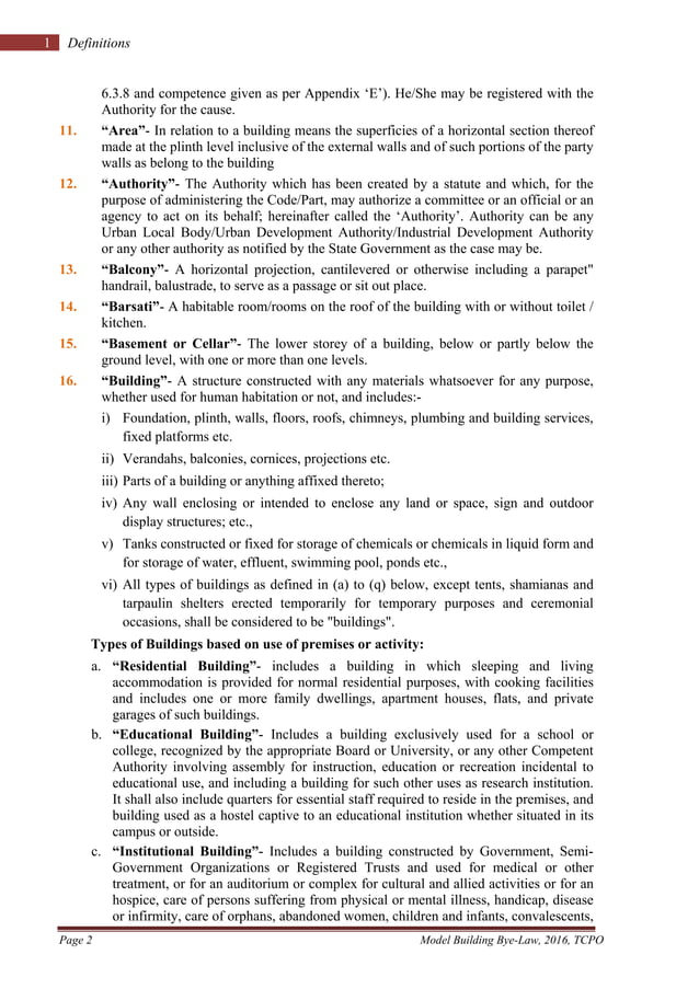 Model building bye laws 2016 | PDF