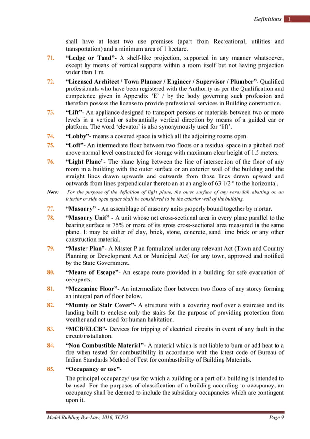 Model building bye laws 2016 | PDF