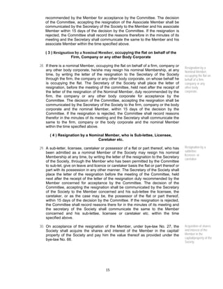 Model bye laws of coop housing society new flatowner type (2 9-14) | PDF