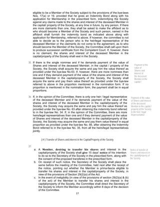 Model bye laws of coop housing society new flatowner type (2 9-14) | PDF