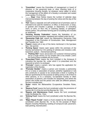 Model bye laws of coop housing society new flatowner type (2 9-14) | PDF