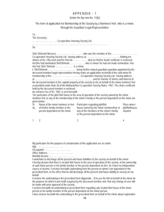 Model bye laws of coop housing society new flatowner type (2 9-14) | PDF