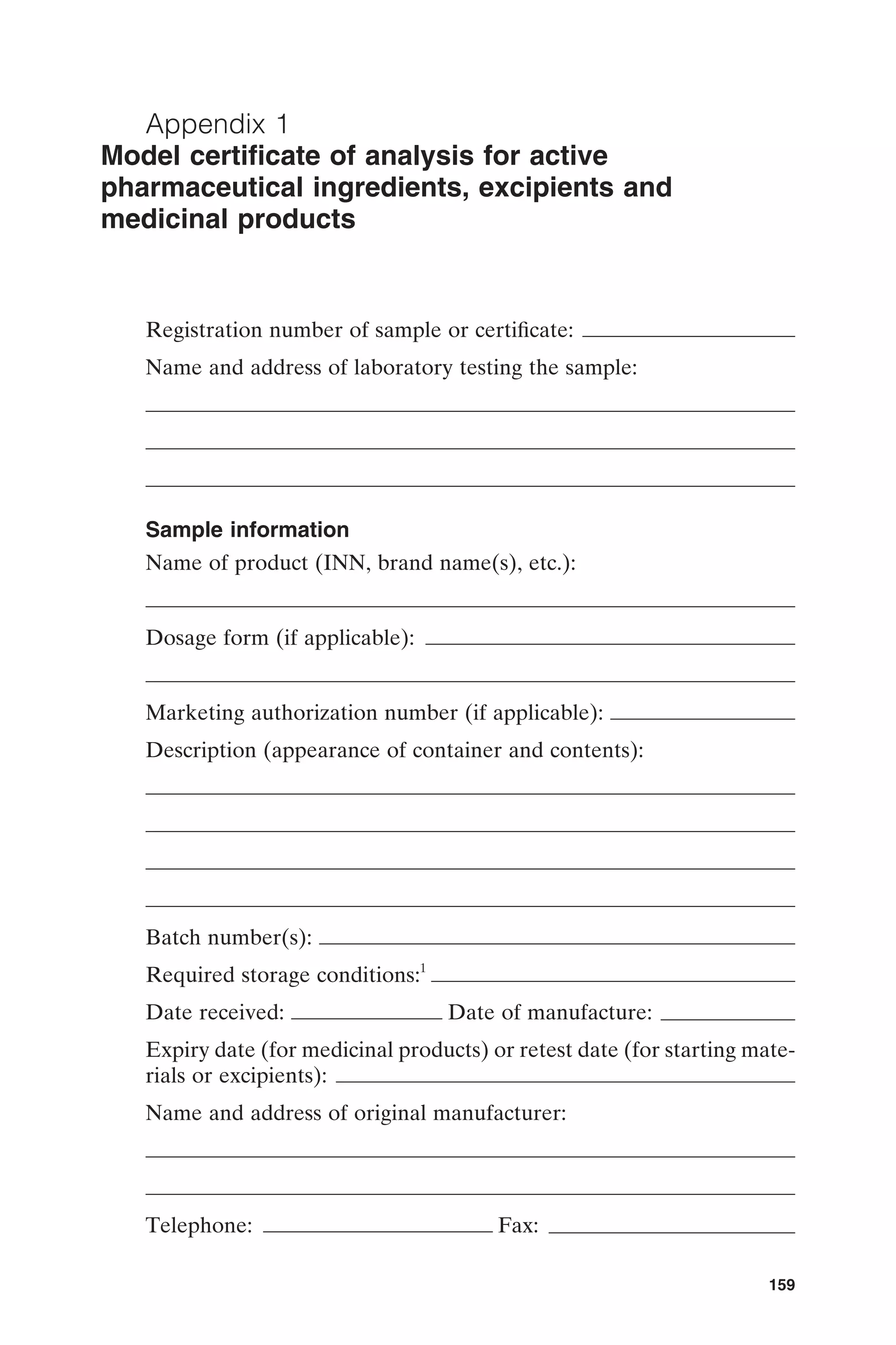 WHO Guidance on Model Certificate of Analysis (COA) | PDF