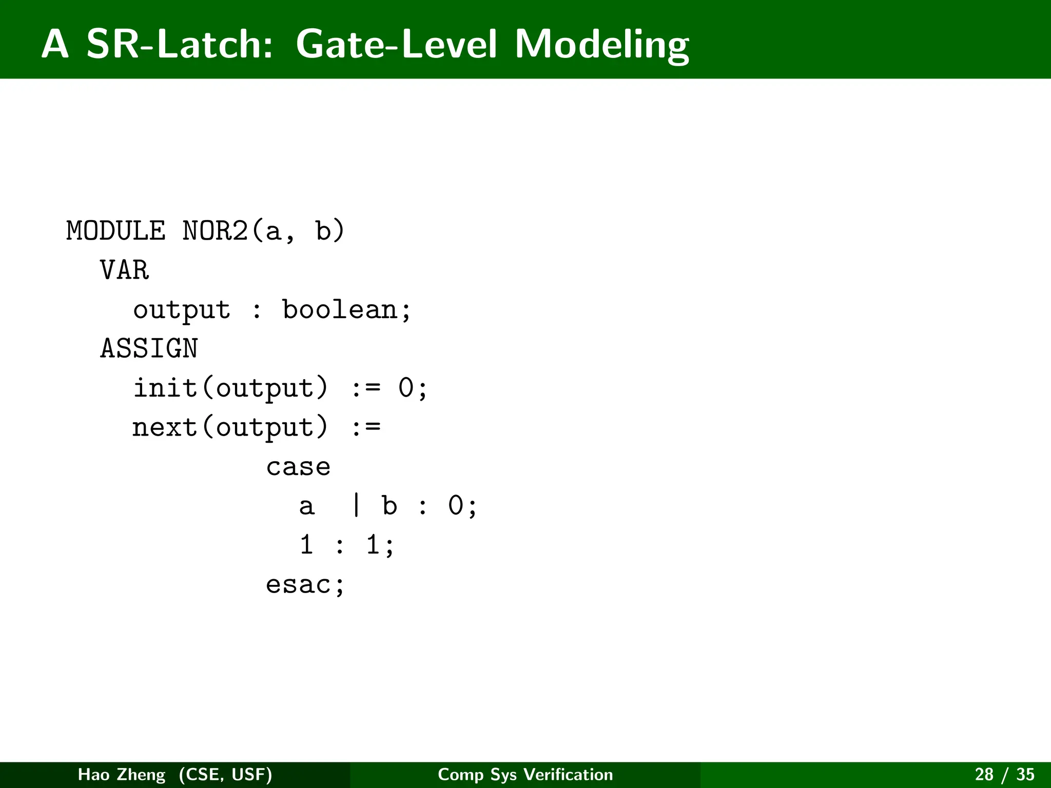 Model Checker NuSMV - Hao Zhang - University of Florida.pdf