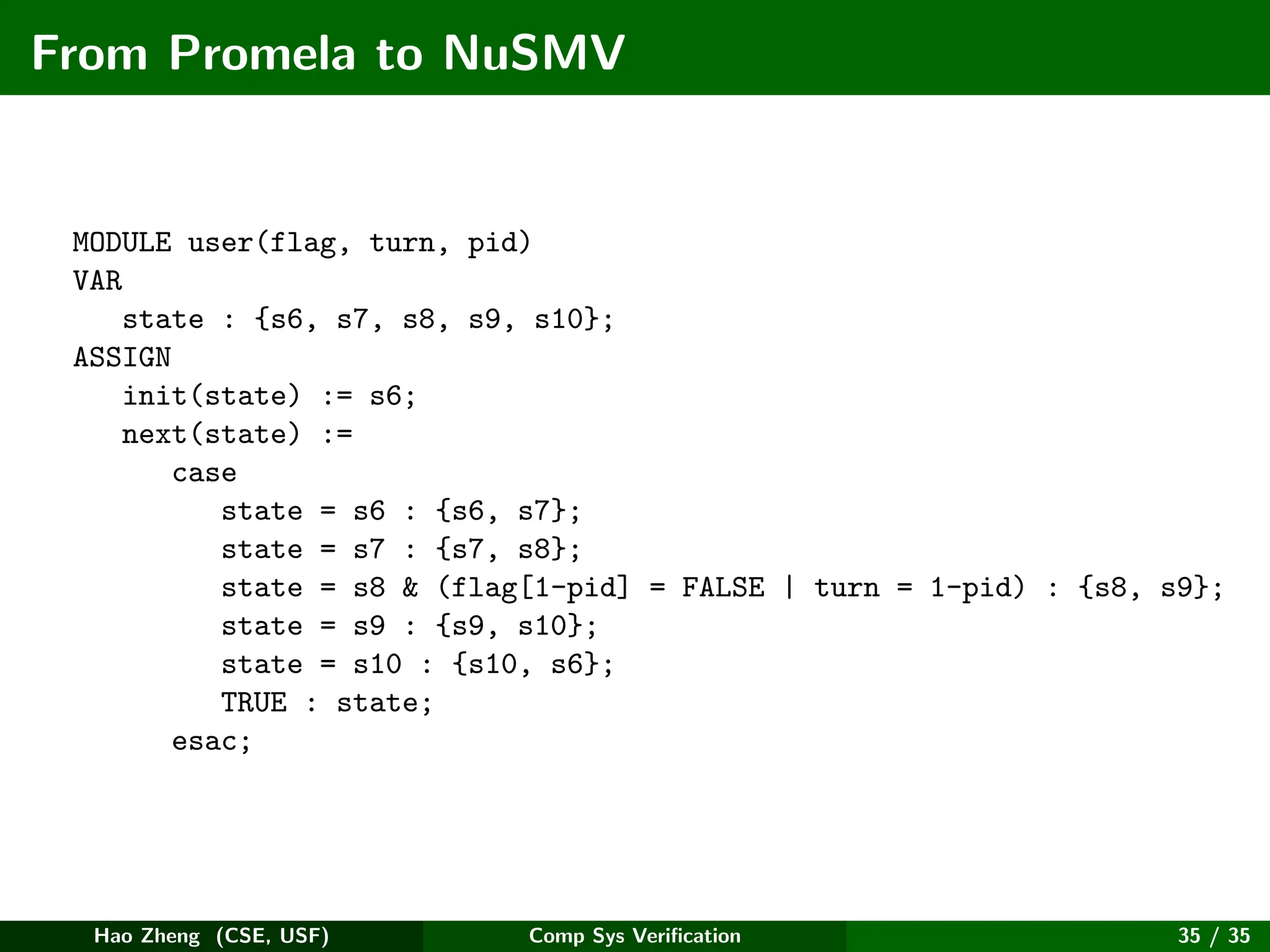 Model Checker NuSMV - Hao Zhang - University of Florida.pdf