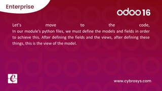 Model Constraints In Odoo 16 | PPT