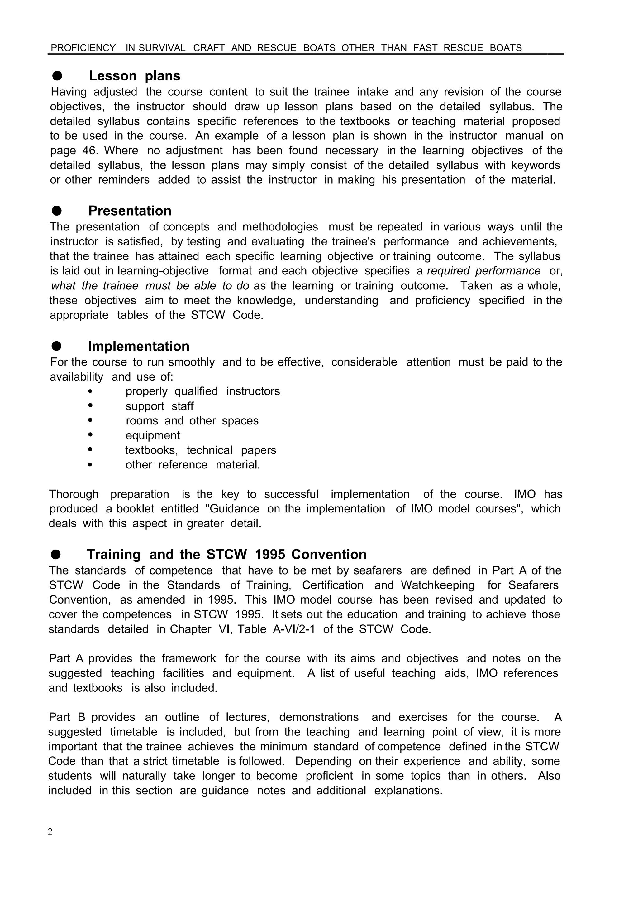 Model course1.23 proficiency in survival craft | PDF