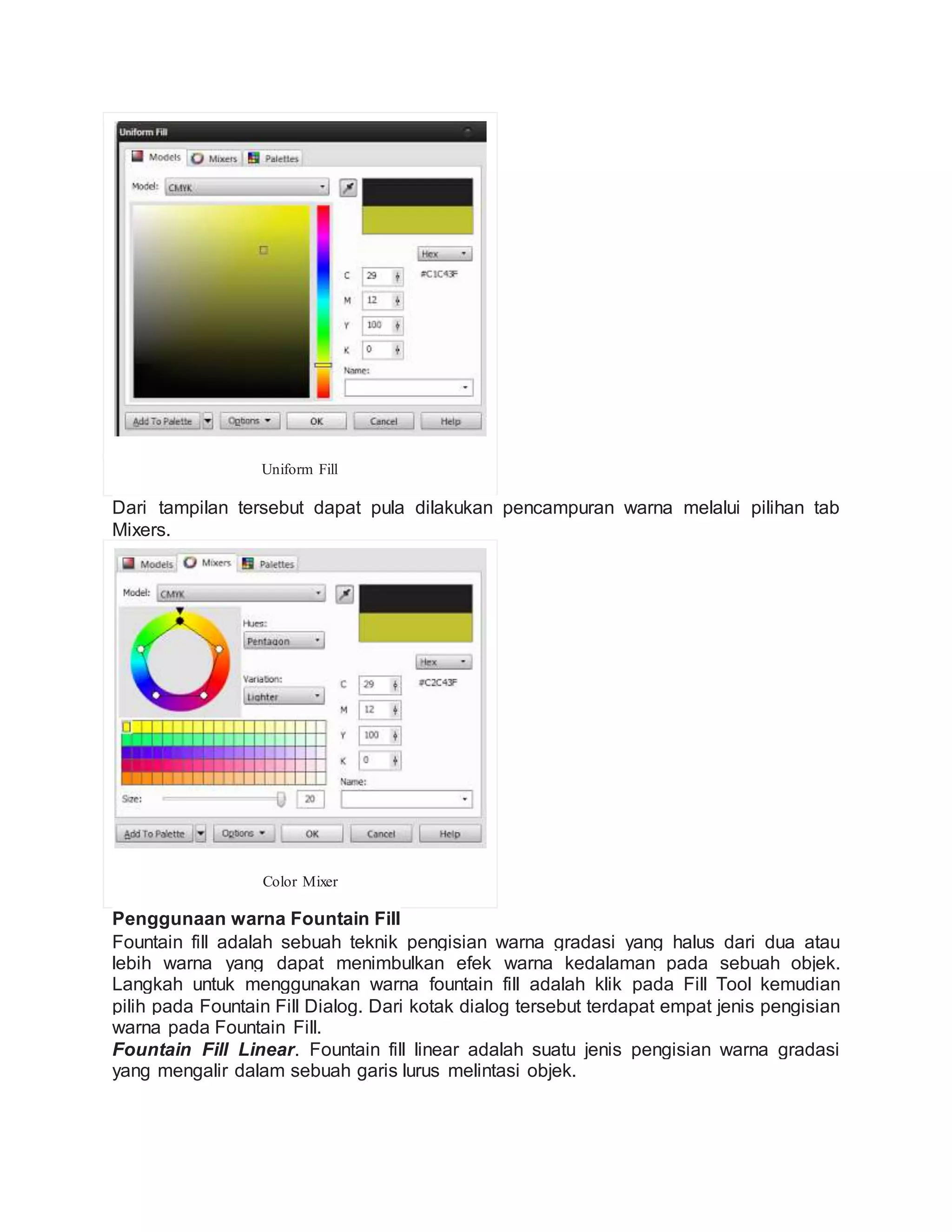 Model dan penggunaan warna pada corel draw | DOCX