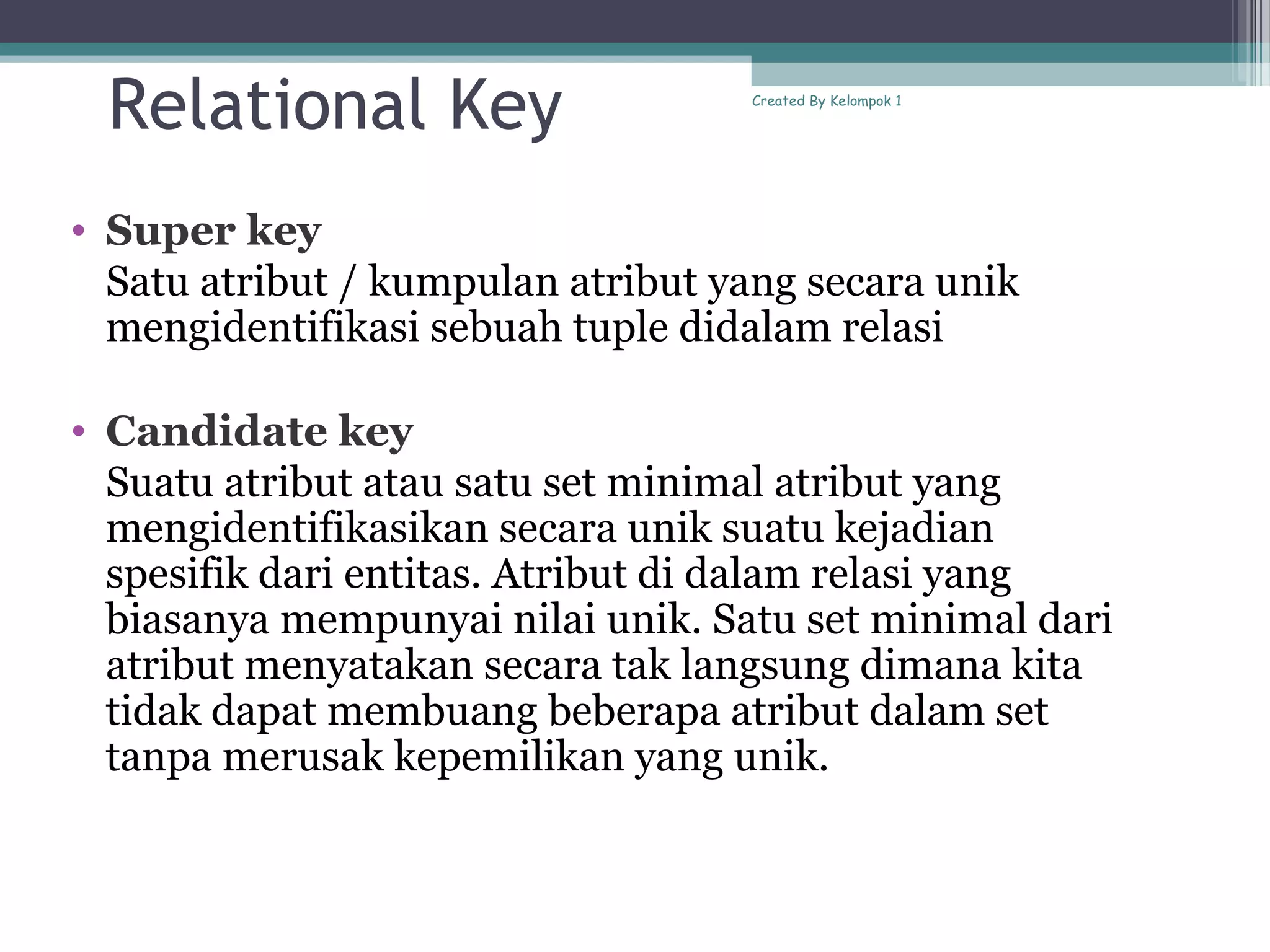Model Data Relasional | PPT
