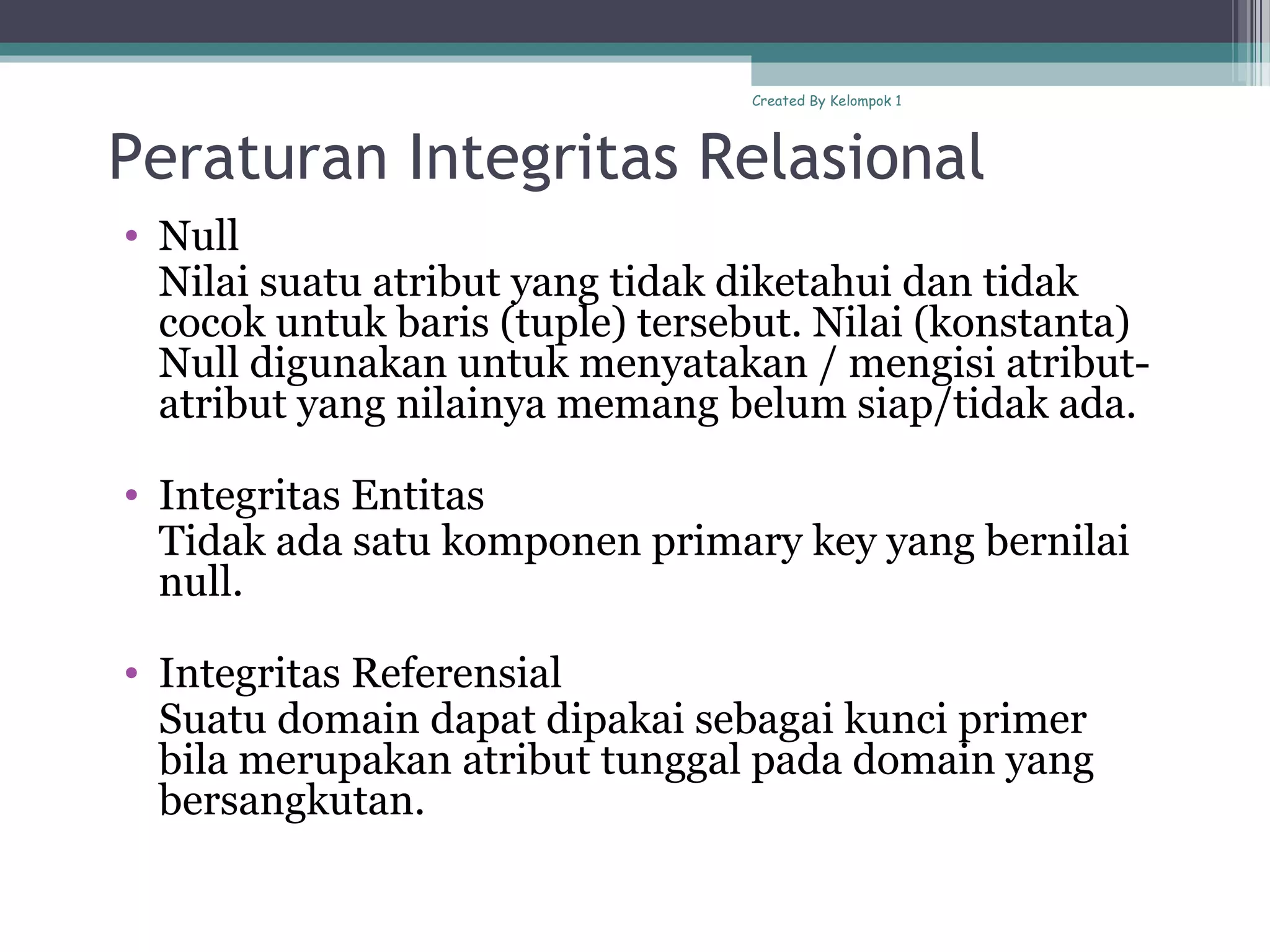 Model Data Relasional | PPT