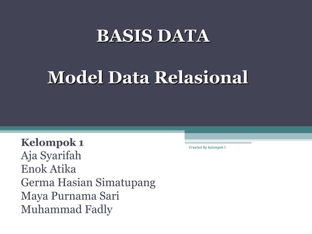 Model Data Relasional | PPT