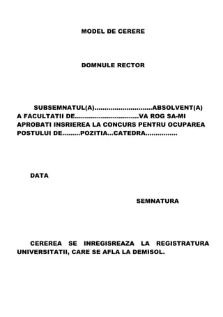 Model de cerere | PDF