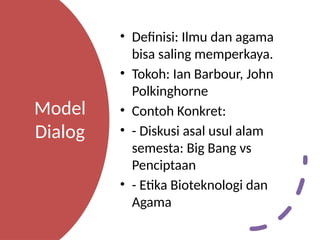 Model Ian Barbour Dialektika Ilmu dan Agama | PPTX