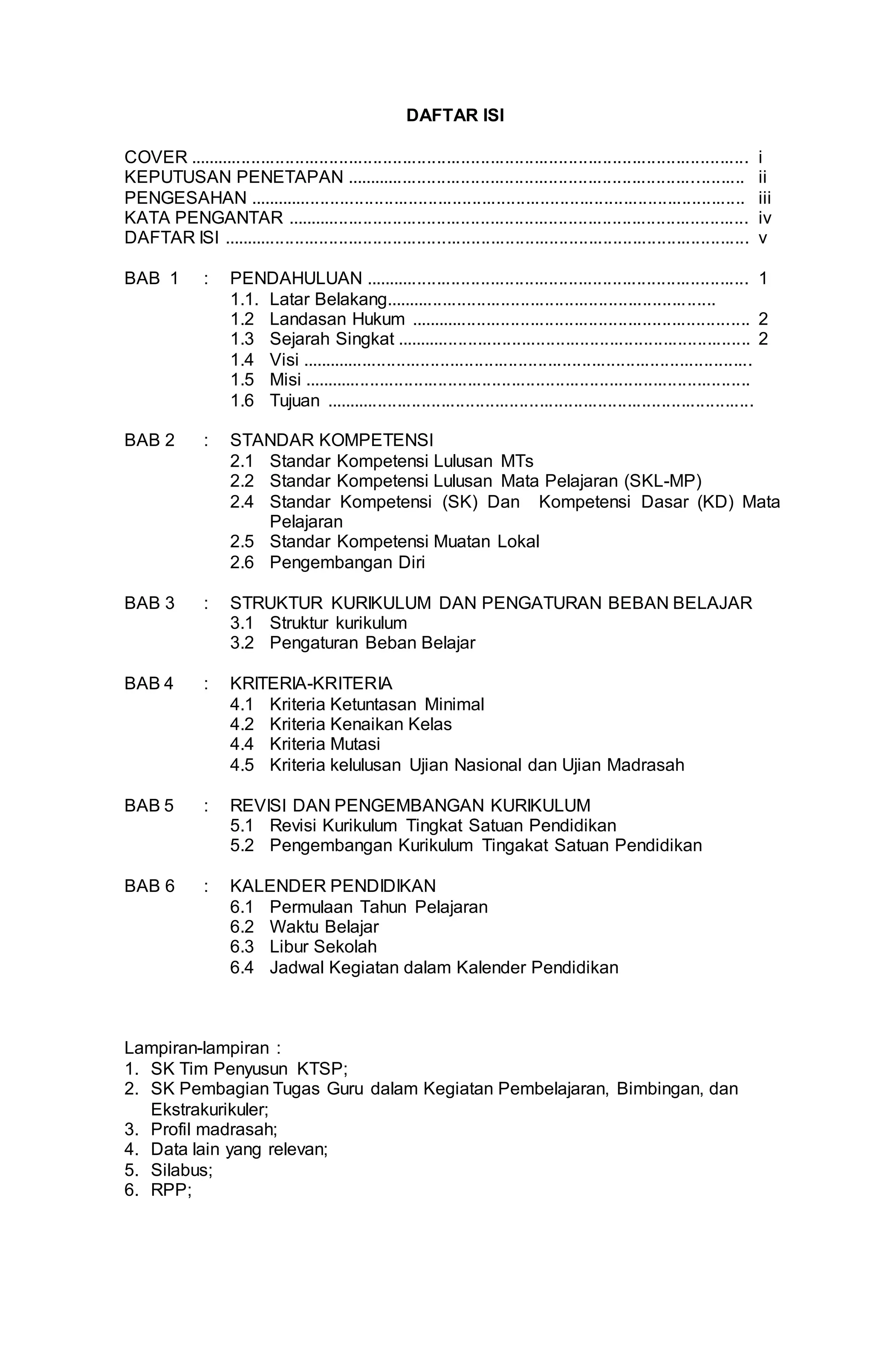 Model dokumen i ktsp madrasah final | PDF