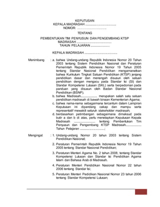 Model dokumen i ktsp madrasah final | PDF