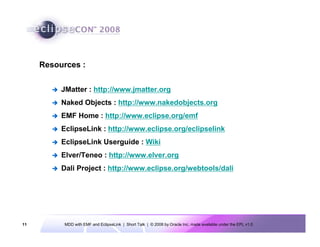 Model Driven Development With Emf And Eclipse Link | PDF
