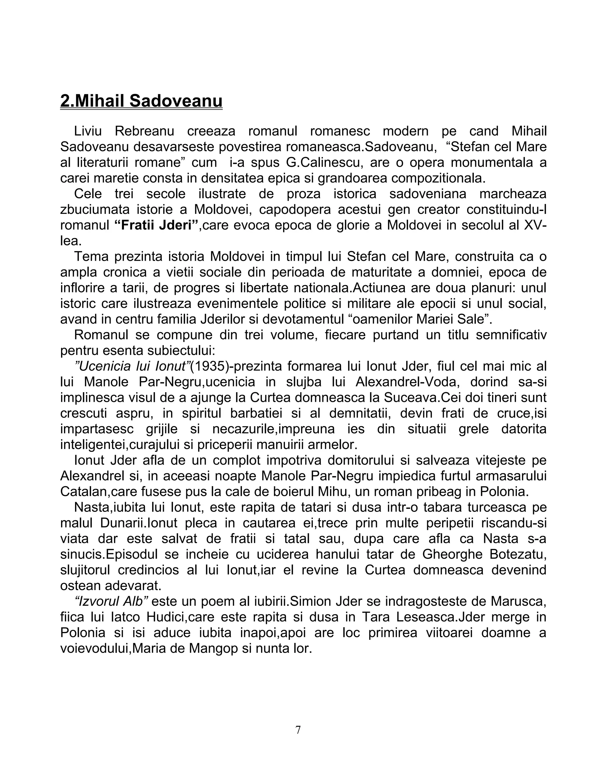 Modele Epice In Romanul Din Perioada Interbelica | DOC