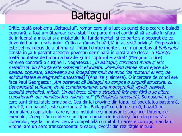 Modele epice in romanul interbelic | PPT