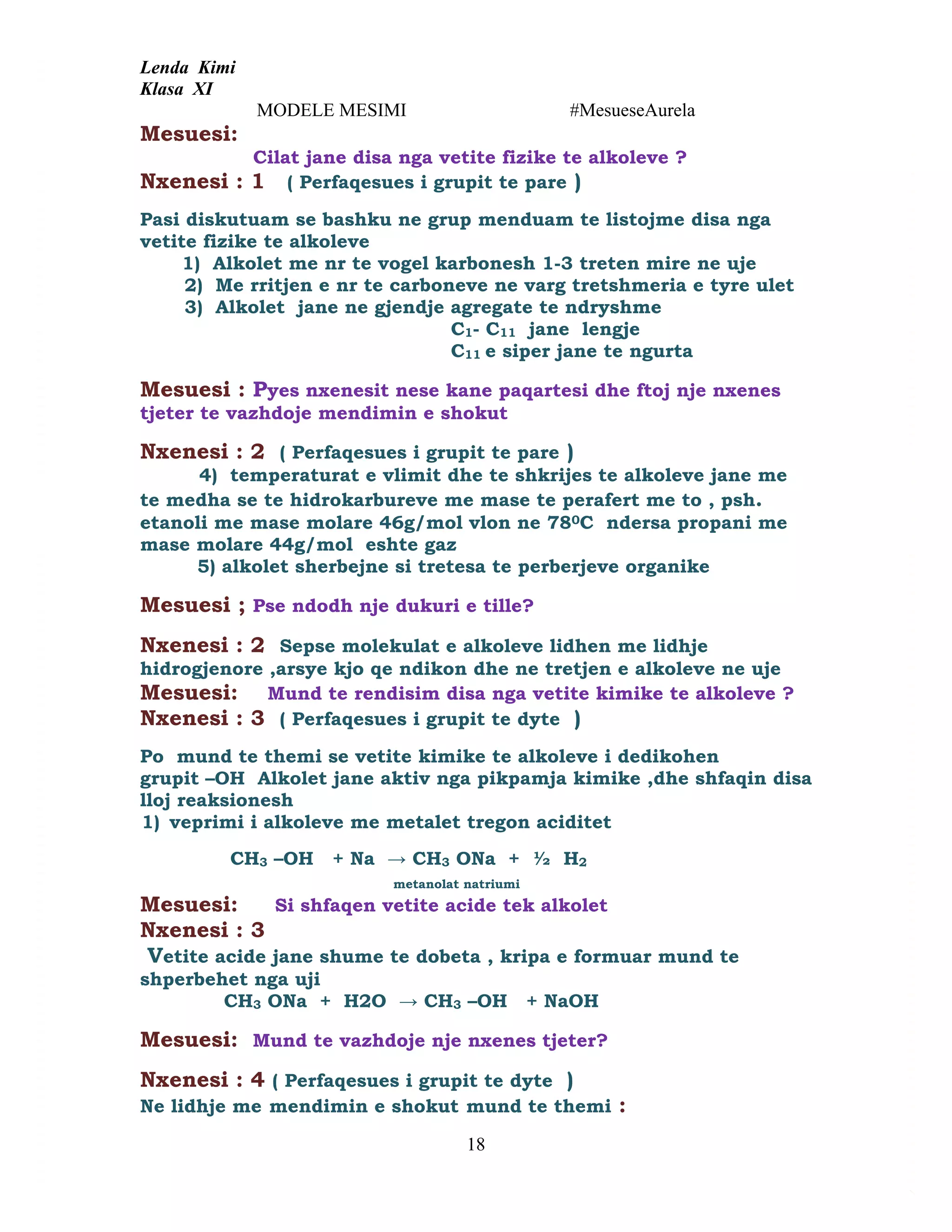 Modele mesimi kimi 11 | PDF