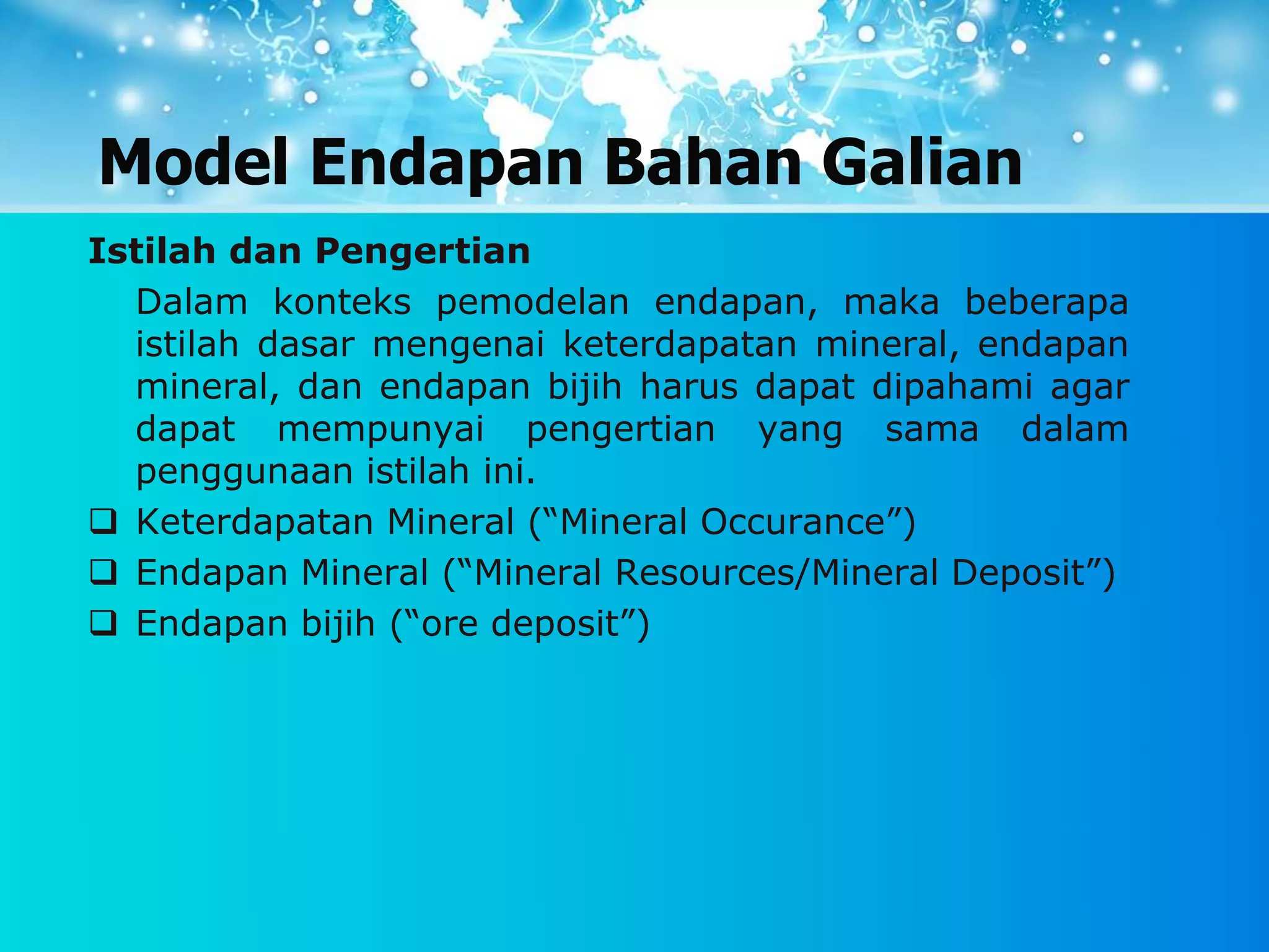 Model endapan bahan galian | PPTX