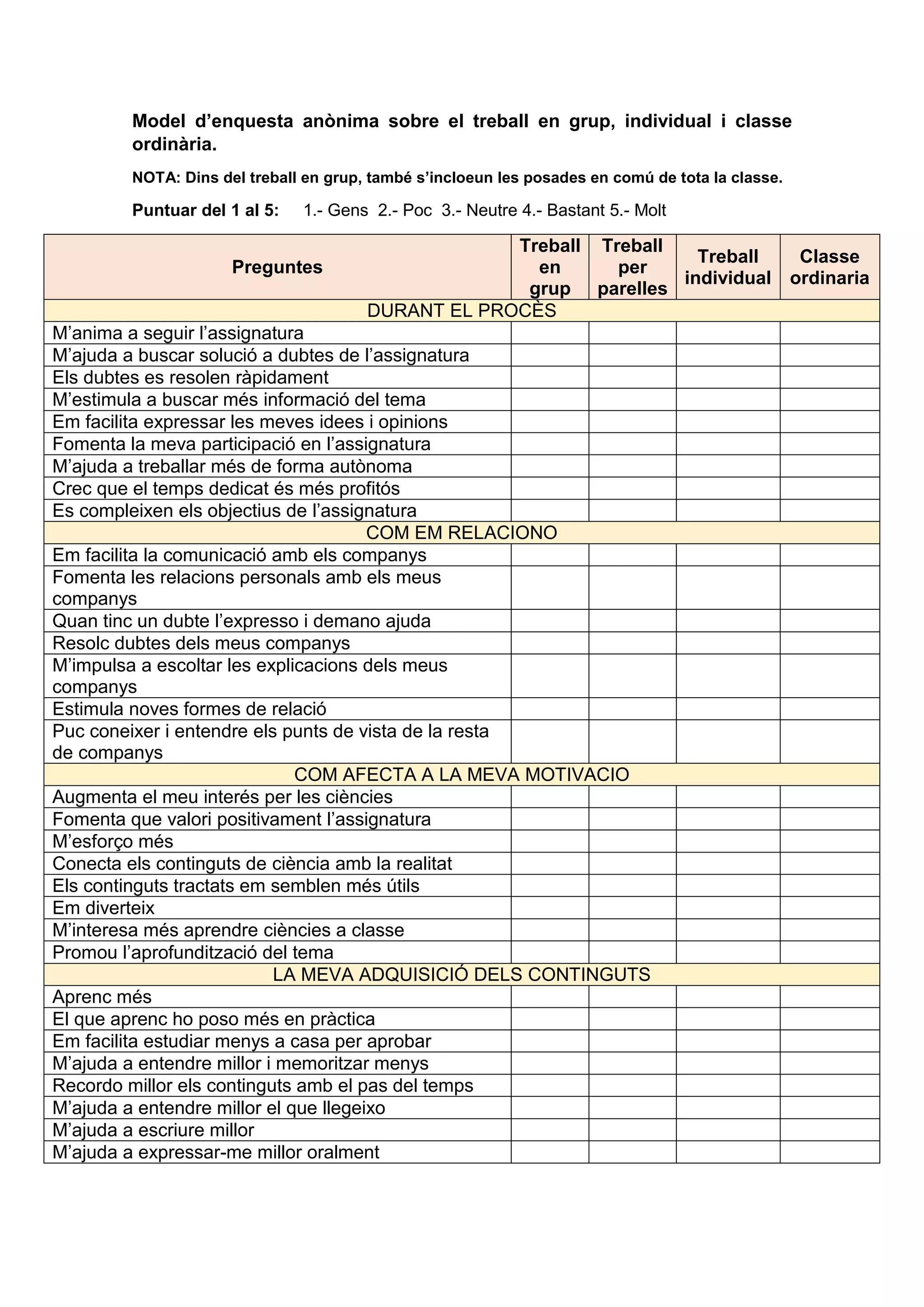 Model enquesta | DOCX