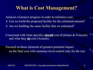 Model Epc And Client Cost Management Presentation | PPT