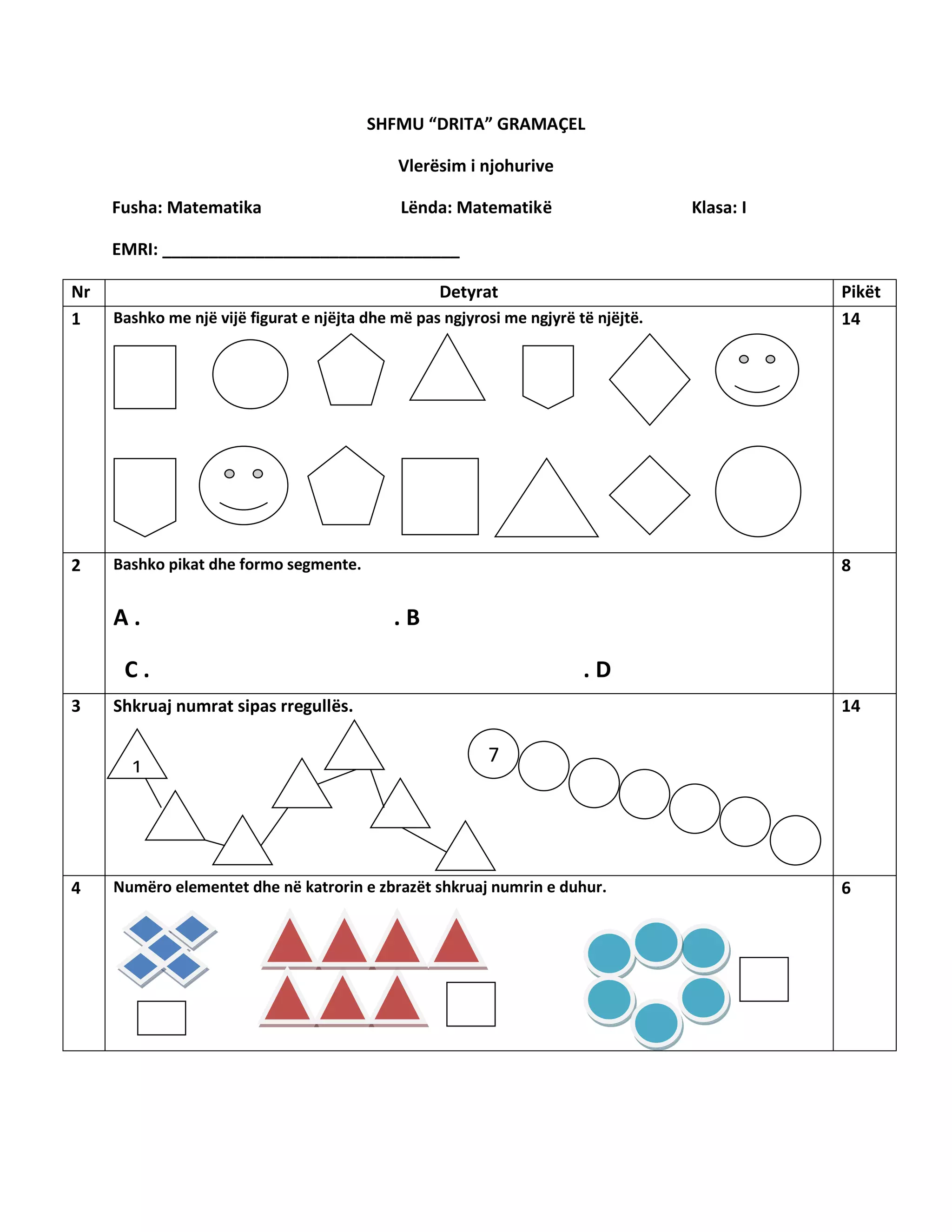 Modele testesh per kl i | PDF