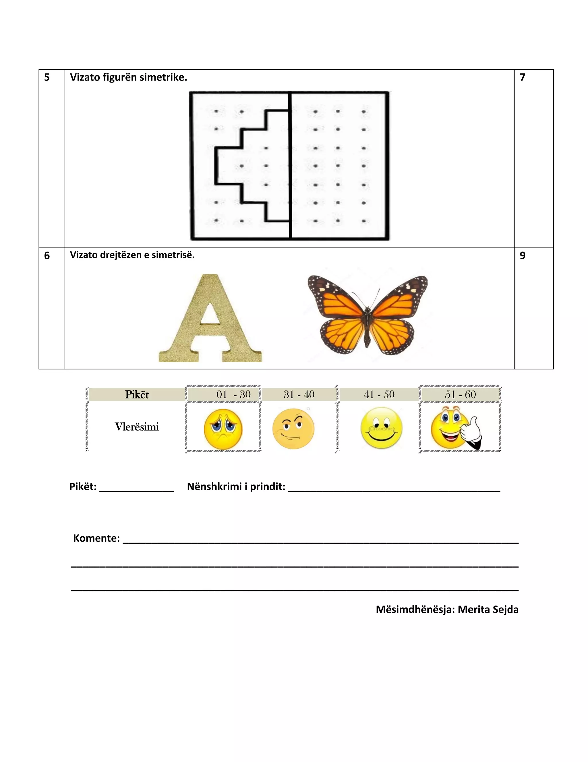 Modele testesh per kl i | PDF