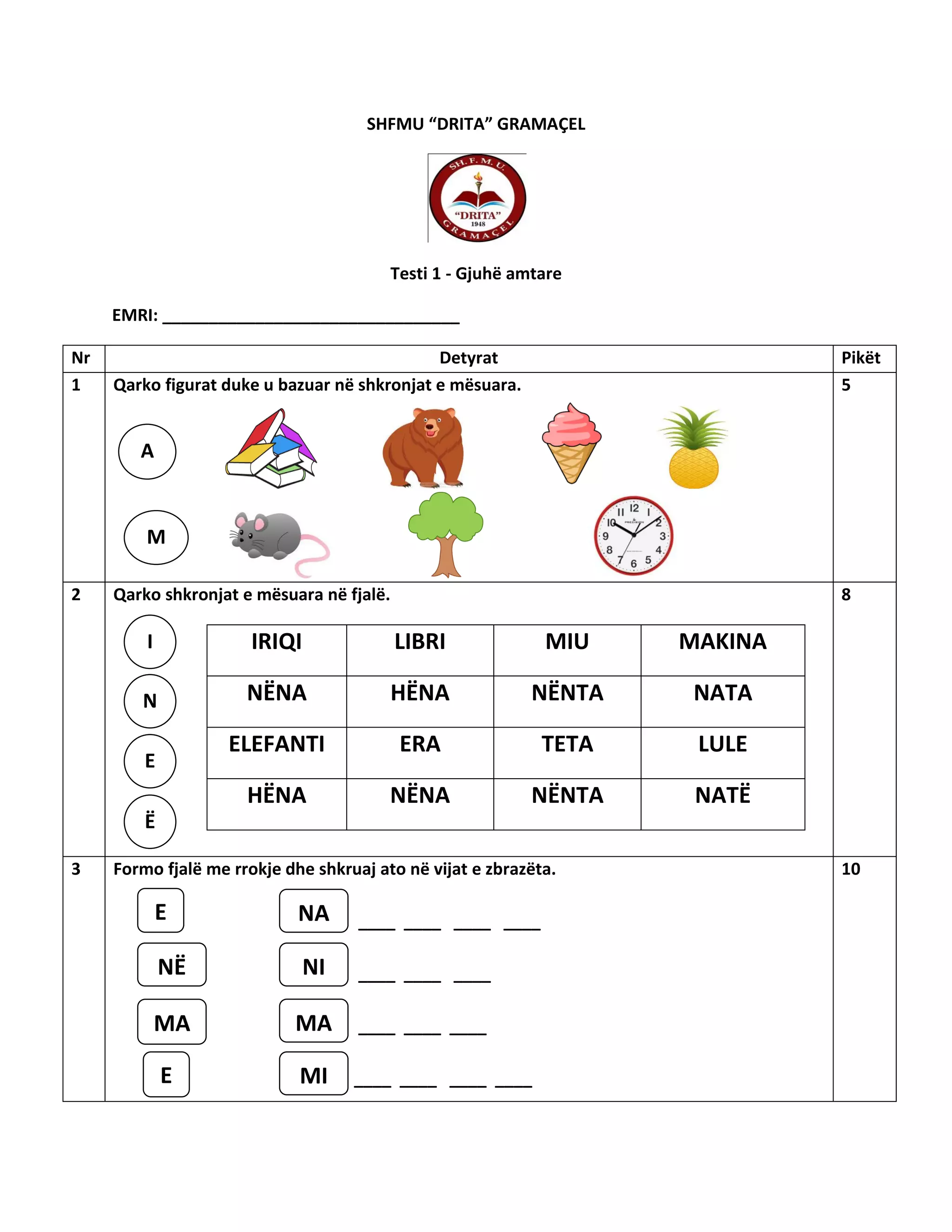 Modele testesh per kl i | PDF