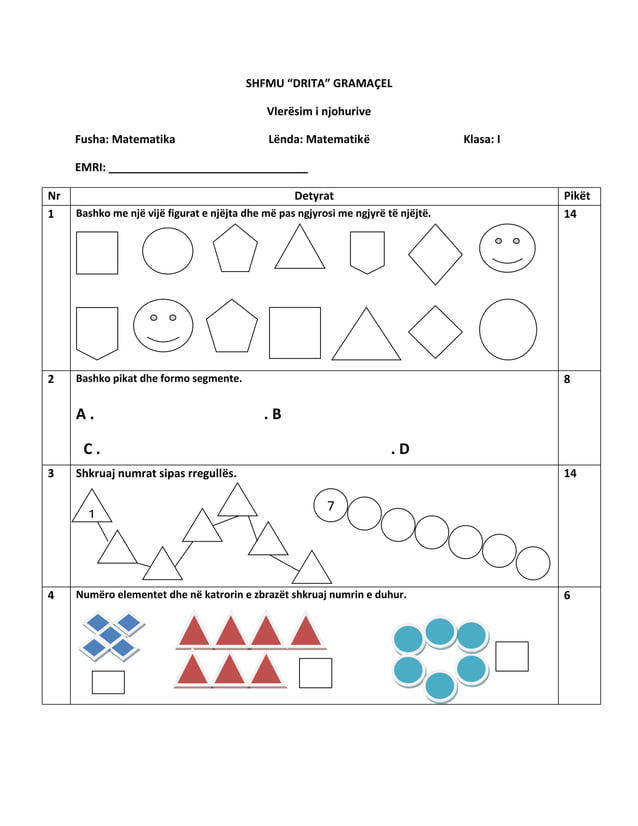 Modele testesh per kl i | PDF