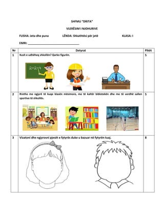 Modele testesh per kl i | PDF