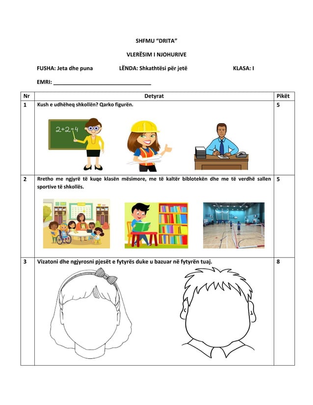 Modele testesh per kl i | PDF