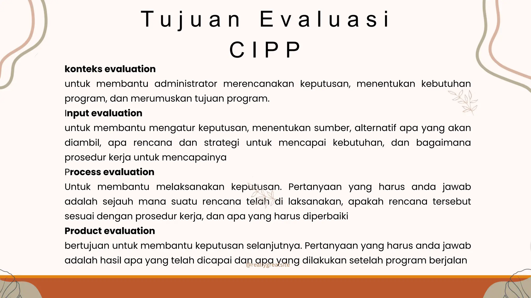 Model Evaluasi CIPP, Stake, Kirkpatrik, dan alkin.pptx