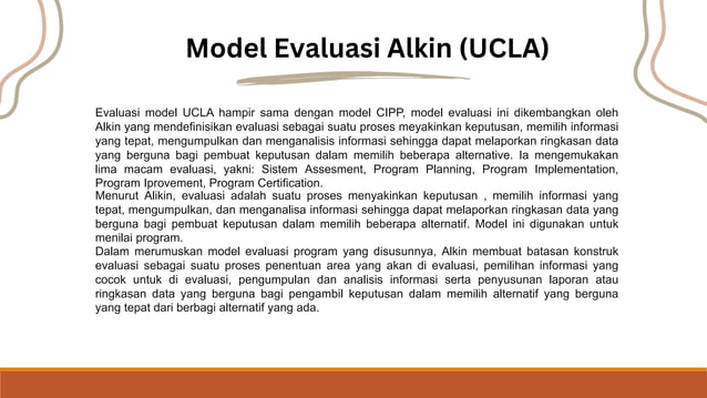 Model Evaluasi CIPP, Stake, Kirkpatrik, dan alkin.pptx