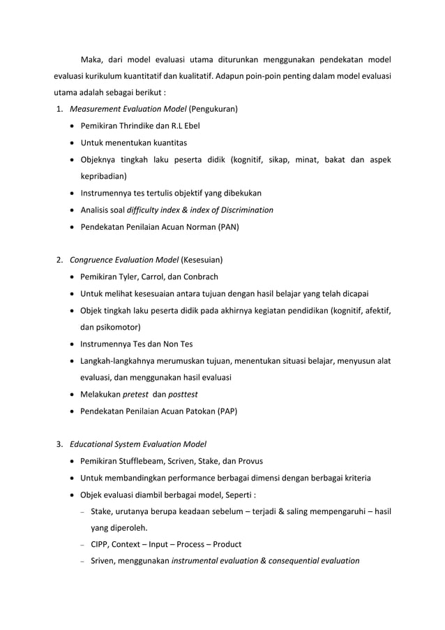 Model evaluasi kurikulum | PDF