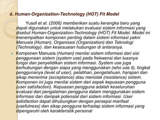 Model evaluasi sistem informasi | PPTX