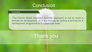 Model Farmer Approach (Comilla Approach) | PDF