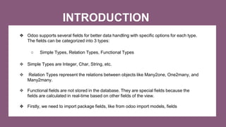 Model Fields in Odoo 15 | PPT