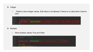 Model Fields in Odoo 15 | PPT