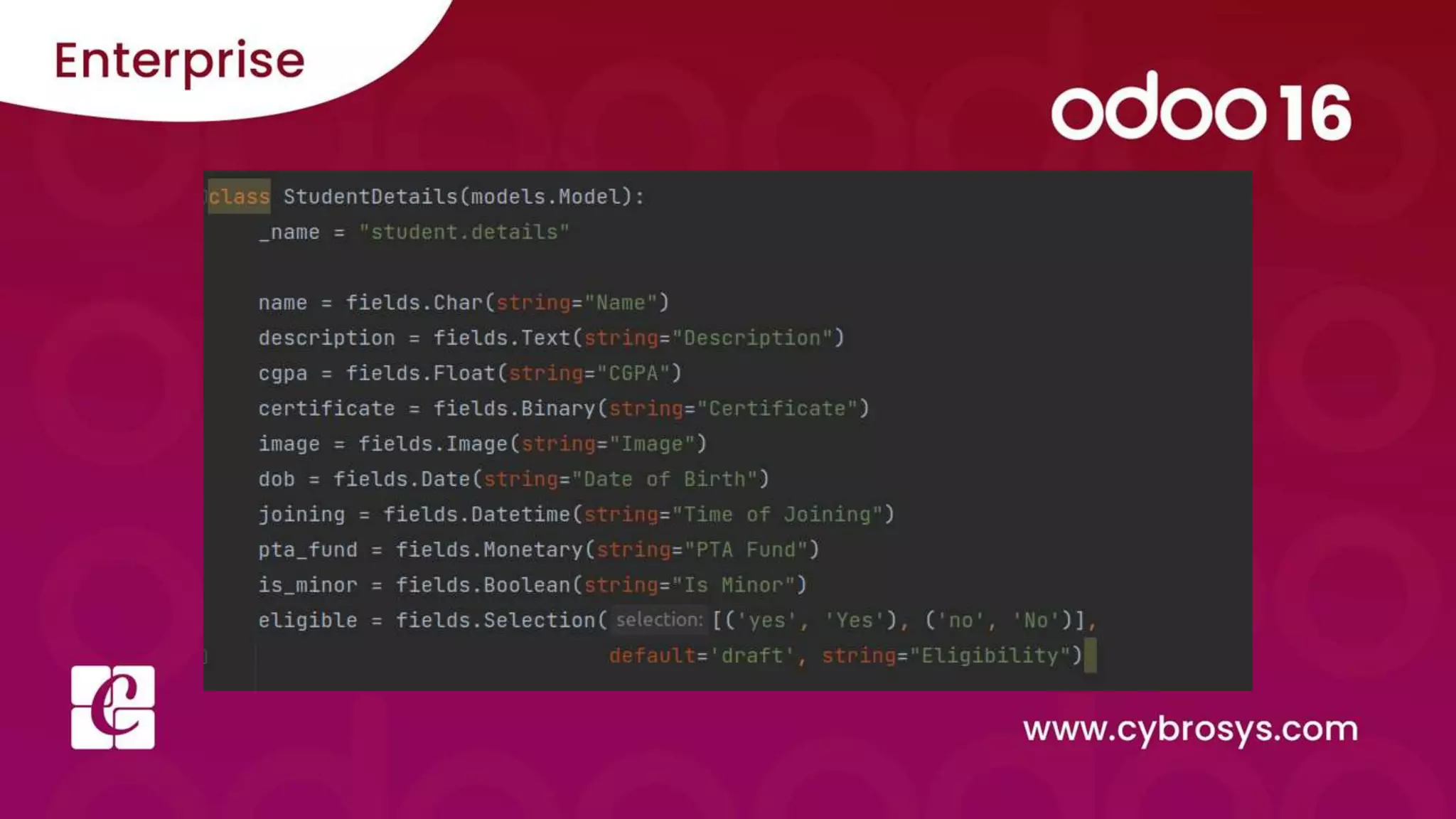 Model Fields in Odoo 16 | PPT