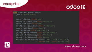 Model Fields in Odoo 16 | PPT