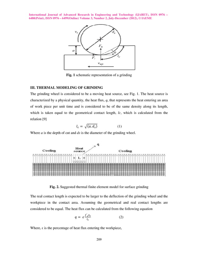Model for prediction of temperature distribution in workpiece for surface grinding using fea ...