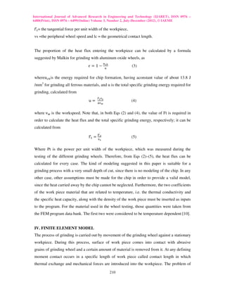 Model for prediction of temperature distribution in workpiece for surface grinding using fea ...